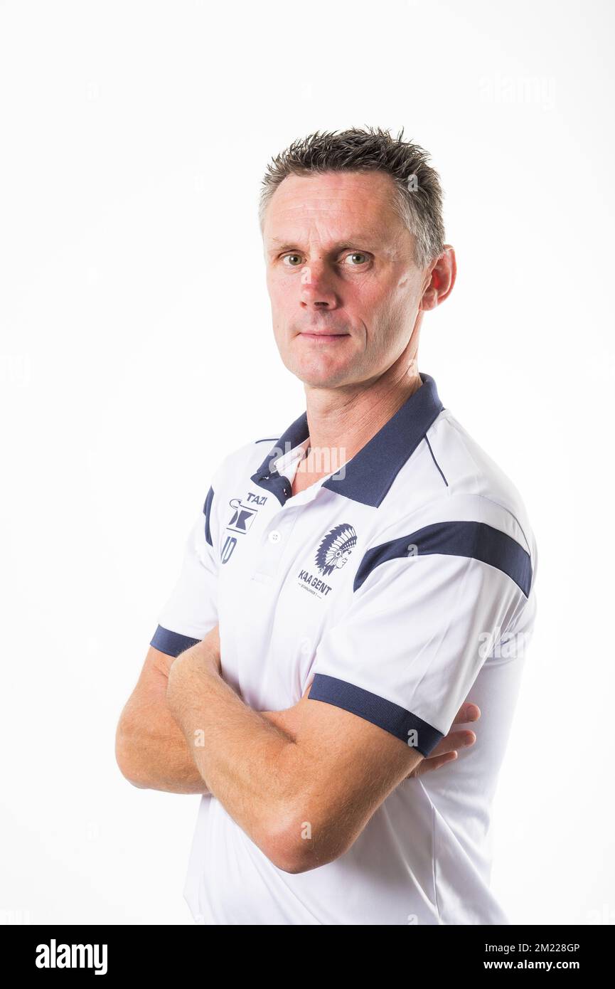Gent's keeper coach Francky Vandendriessche poses for the photographer ...