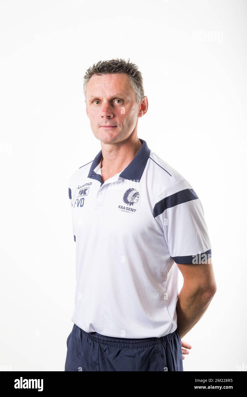 Gent's keeper coach Francky Vandendriessche poses for the photographer ...
