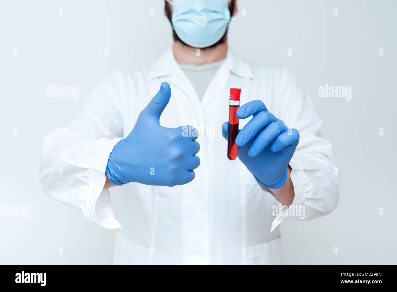 Chemist Presenting Blood Sample, Scientist Analyzing Research Specimen ...