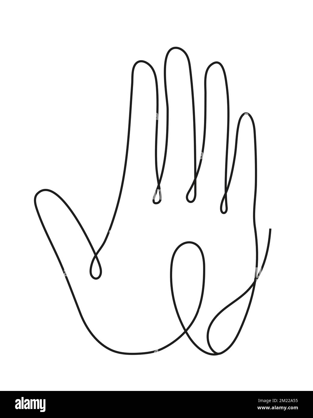 Five human senses in continuous line style. Hand, arm linear Stock ...
