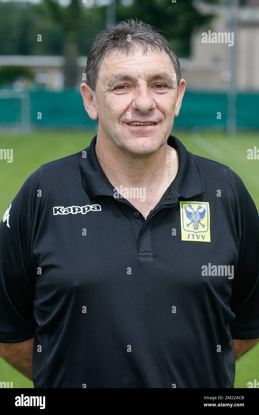 STVV's warehouseman Benny Liebens poses for the photographer during the ...
