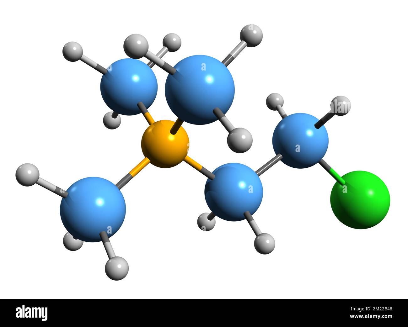 3D image of Chlormequat skeletal formula - molecular chemical structure ...