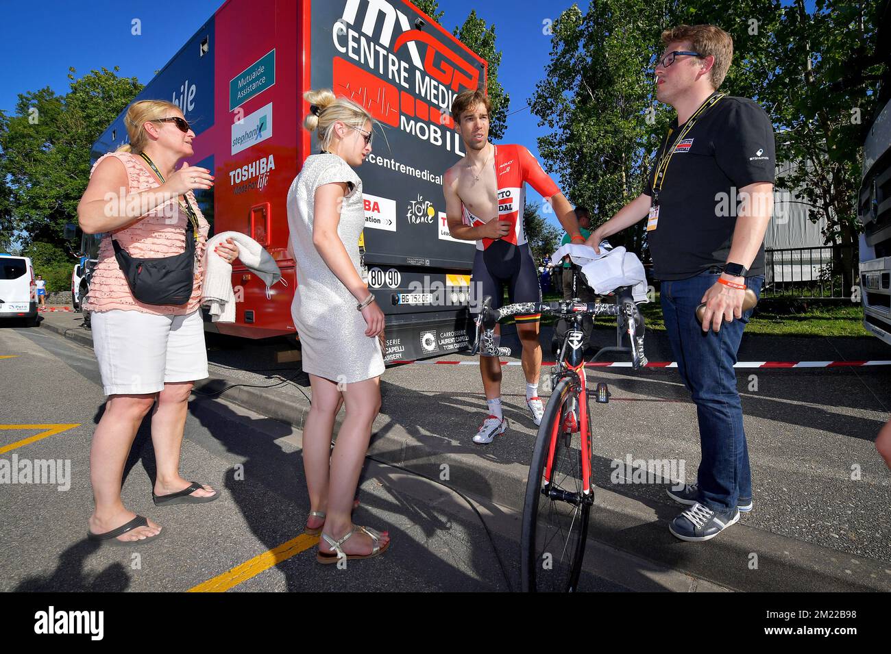 Belgian Jens Debusschere of Lotto Soudal and his girlfriend Kelly ...