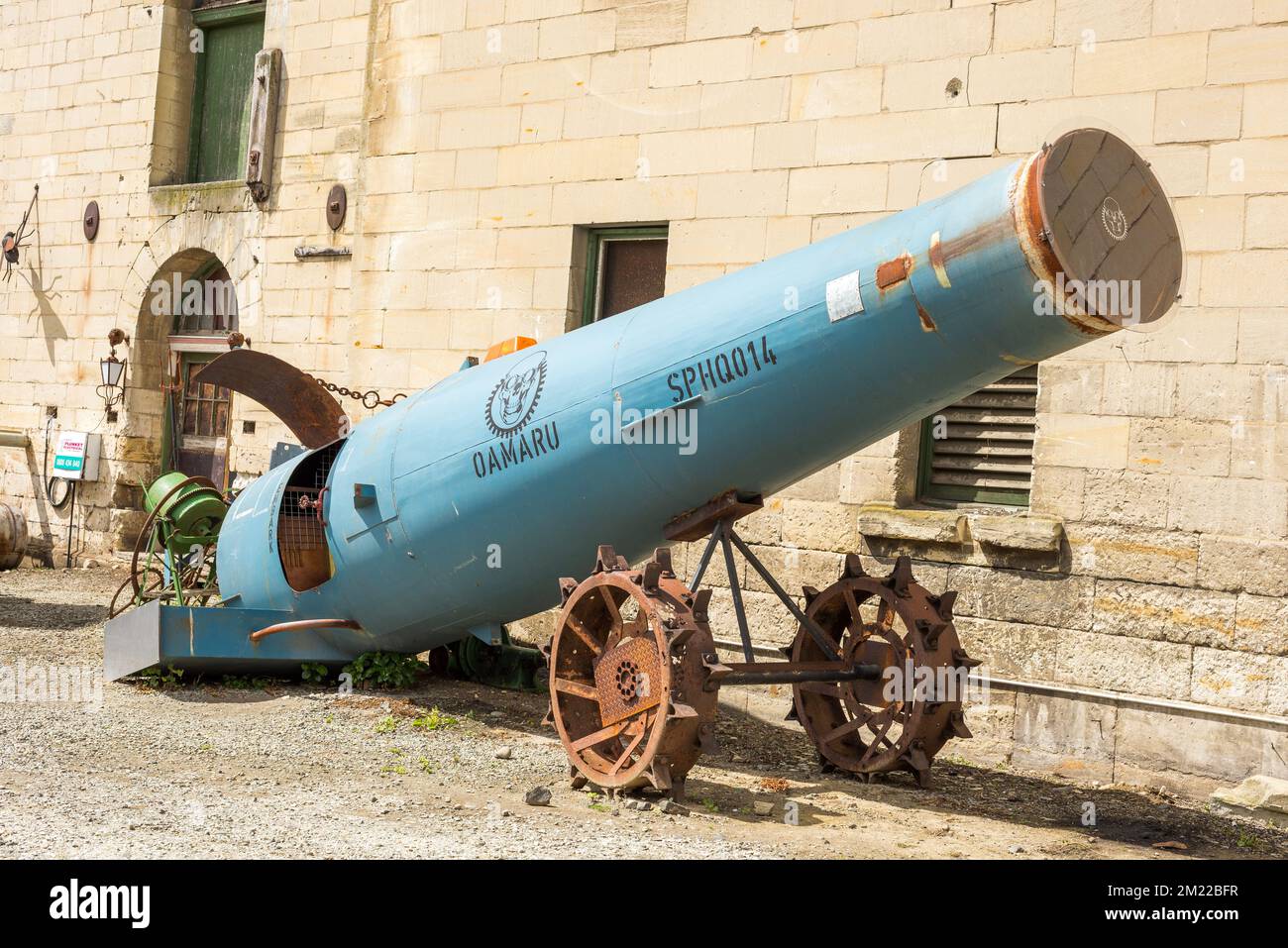 The outside exhibits at the Steampunk Museum in Oamaru, South Island ...