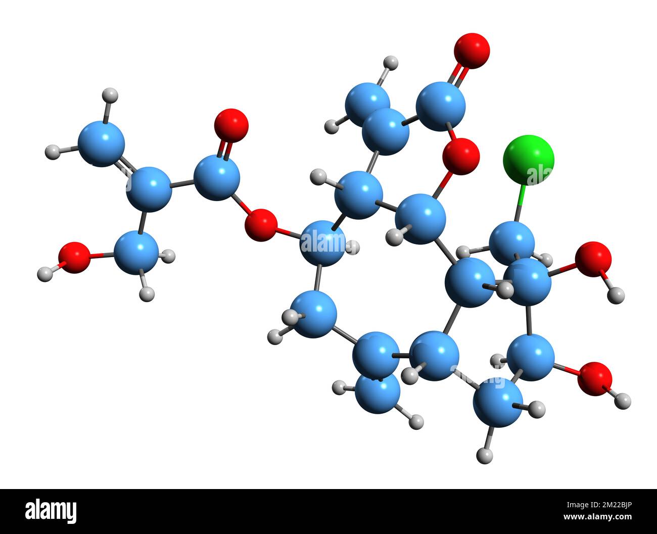 3D image of chlorojanerin skeletal formula - molecular chemical ...