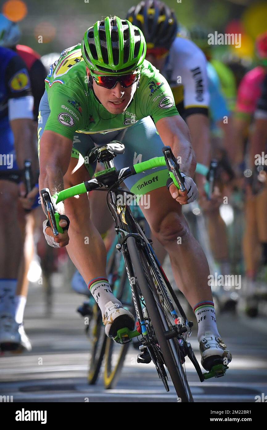 Slovakian Peter Sagan of Tinkoff sprints for the finish of the ...