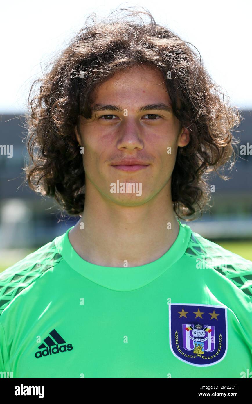 Anderlecht's goalkeeper Mile Svilar poses for the photographer during ...