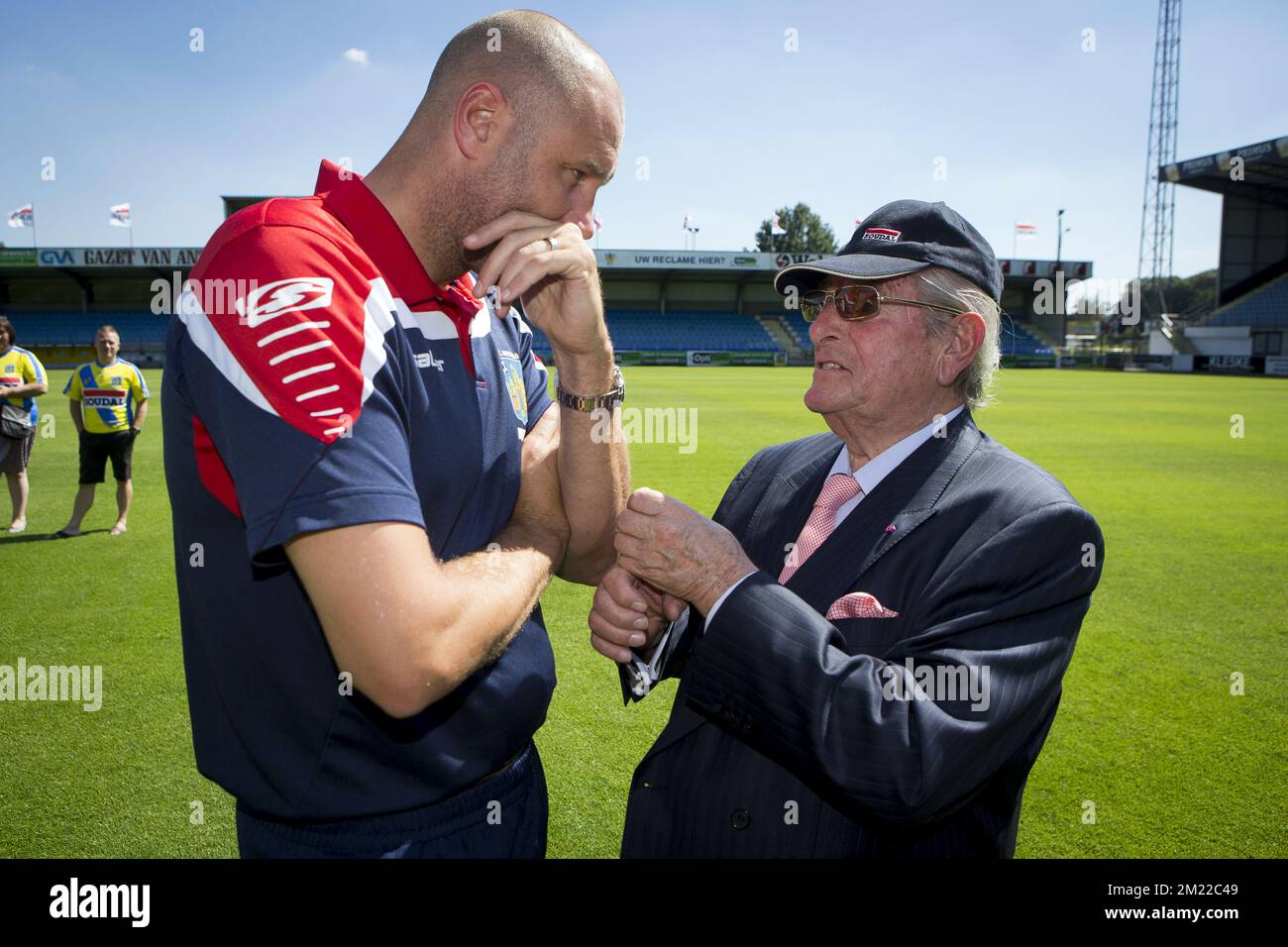 Westerlo's head coach Bob Peeters and Westerlo's new chairman Vic ...