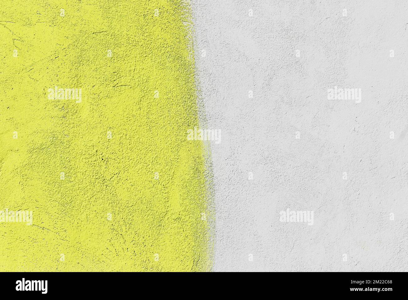 Wall two tone colors: yellow and white paint on concrete surface design ...