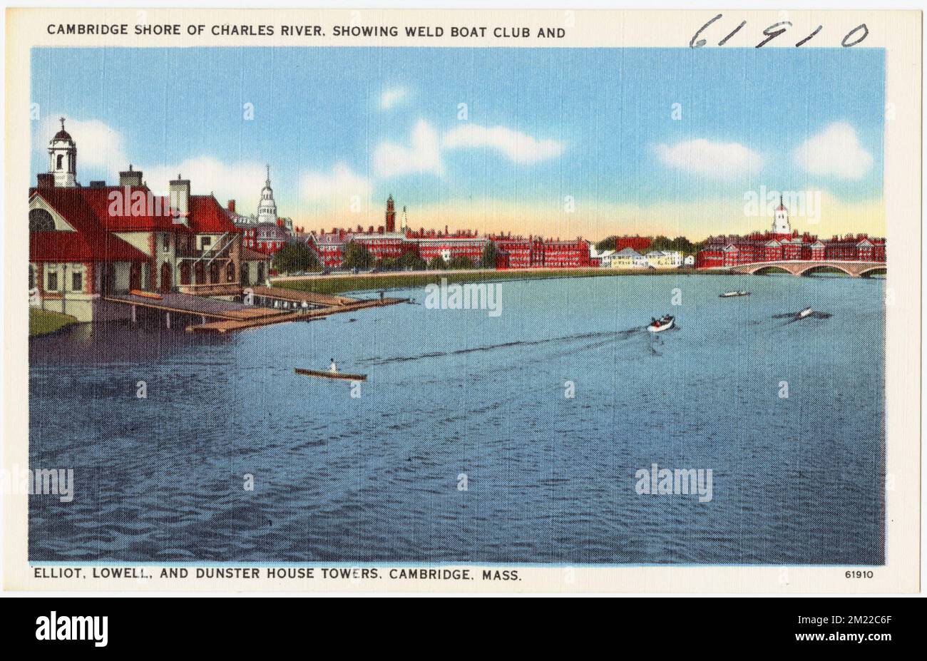 Cambridge Shore of Charles River, showing Weld Boat Club and Elliot ...