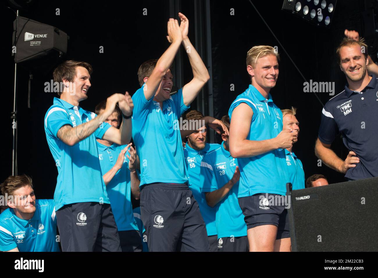 Gent's players pictured during the official presentation of the 2016 ...