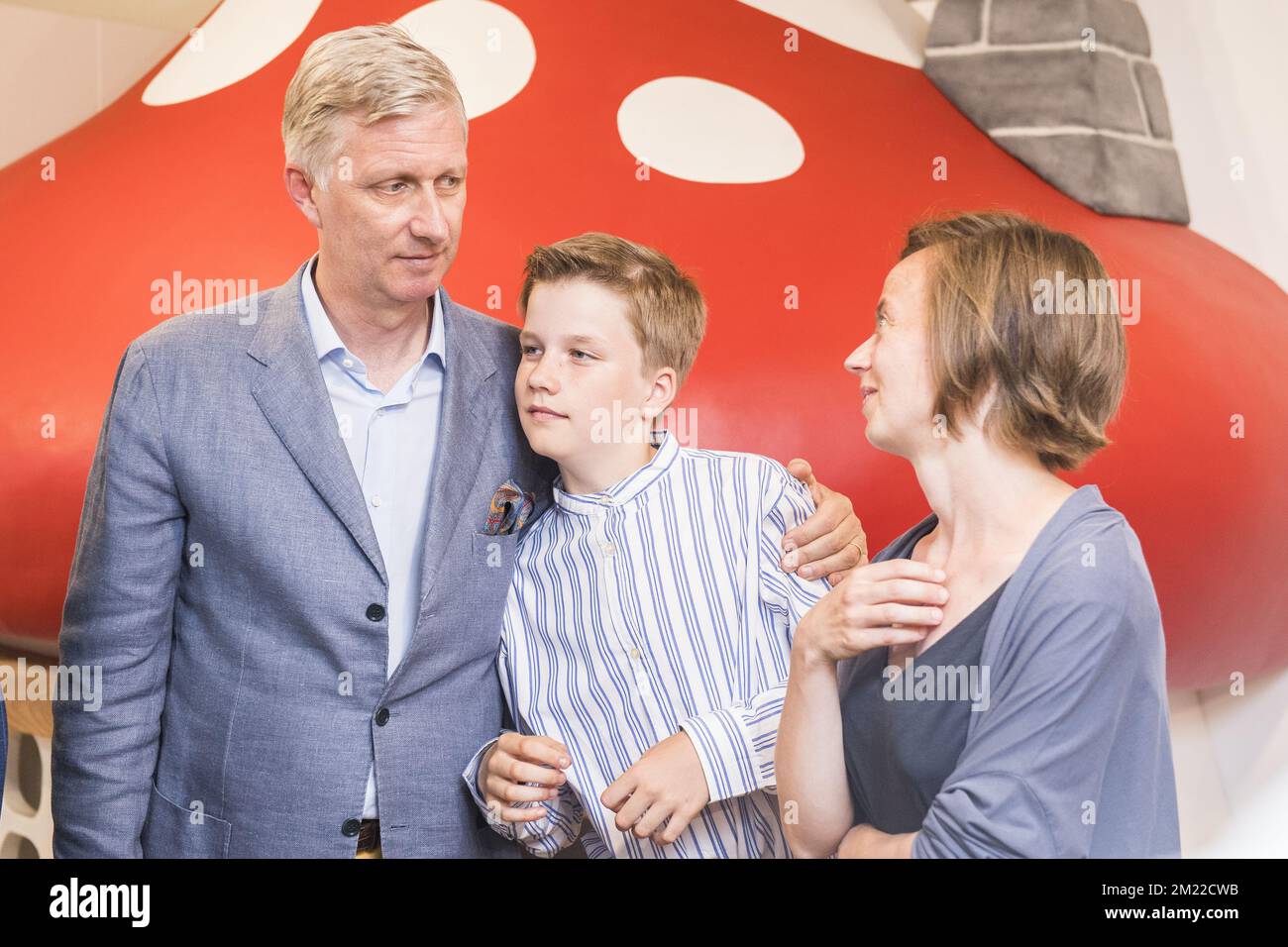 King Philippe - Filip of Belgium and Prince Gabriel (12) pictured ...