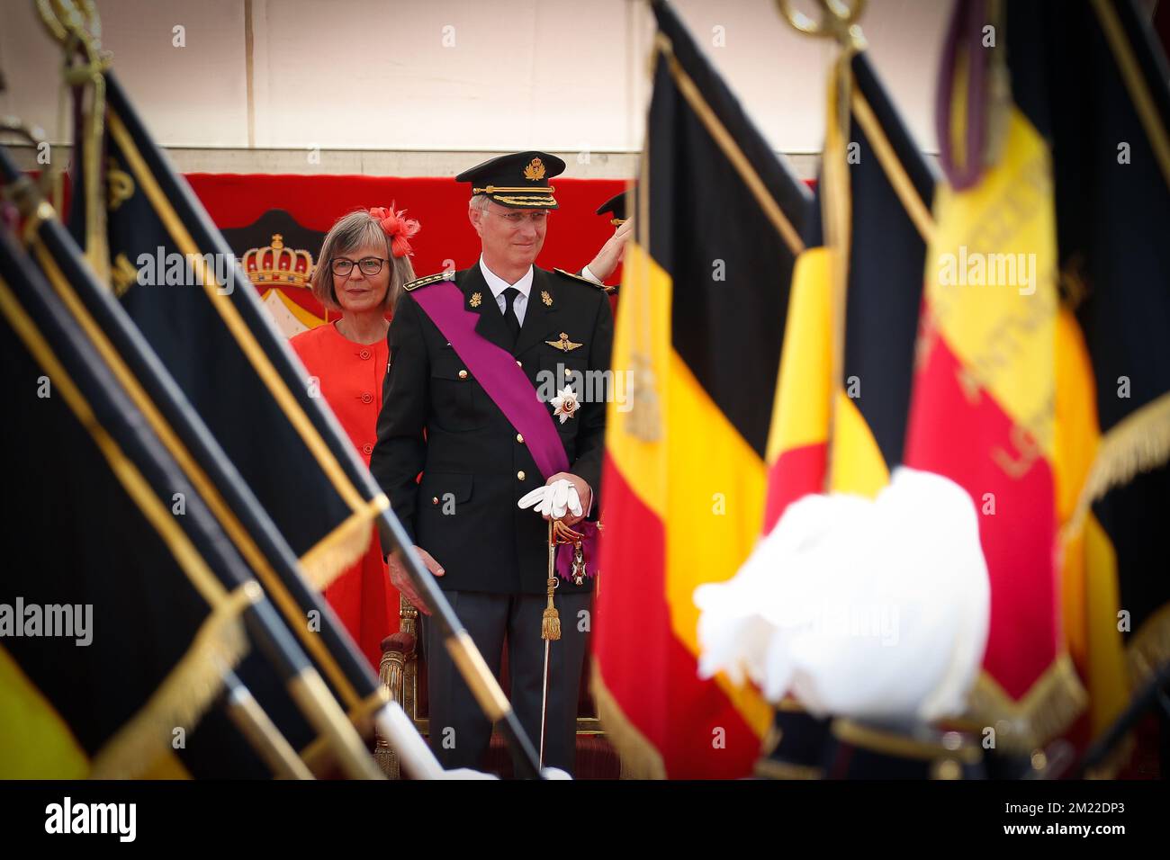 King Philippe - Filip of Belgium pictured during the military parade on ...