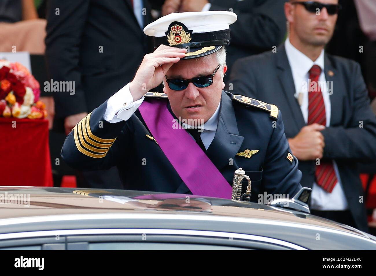 Prince Laurent of Belgium arrives for the military parade on the ...
