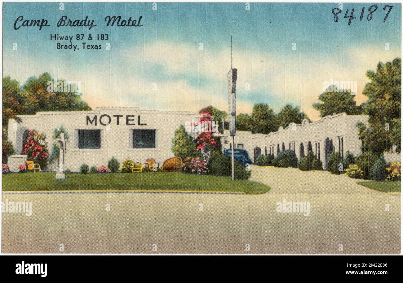 Camp Brady Motel, Hiway 87 & 183, Brady, Texas , Motels, Tichnor ...