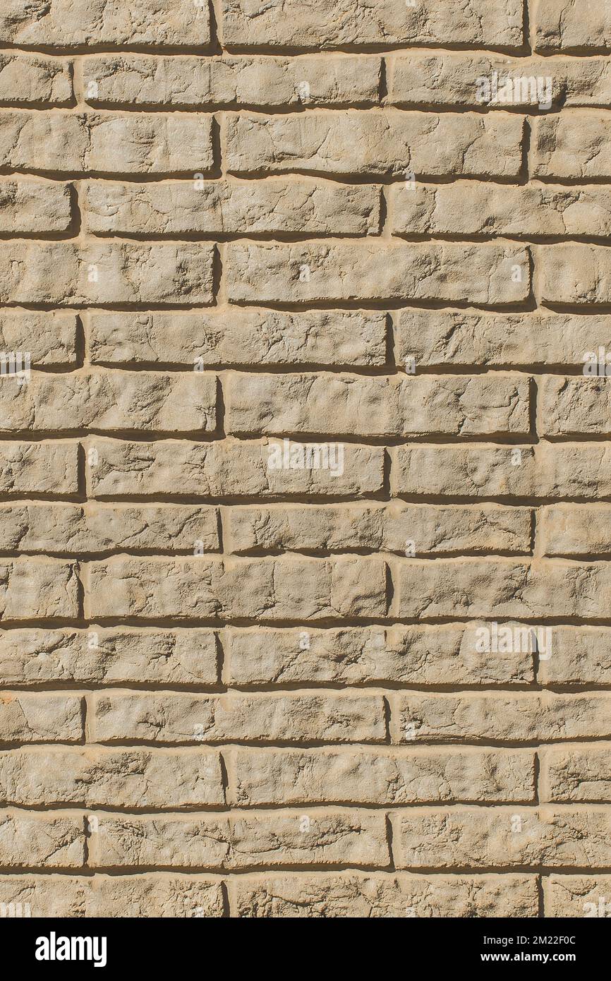 Modern clay vertical brick facade wall texture, sand interior stone ...