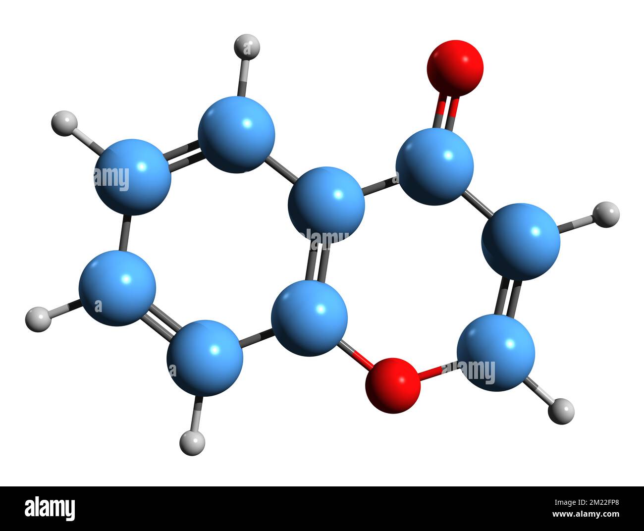 3D image of Chromone skeletal formula - molecular chemical structure of ...