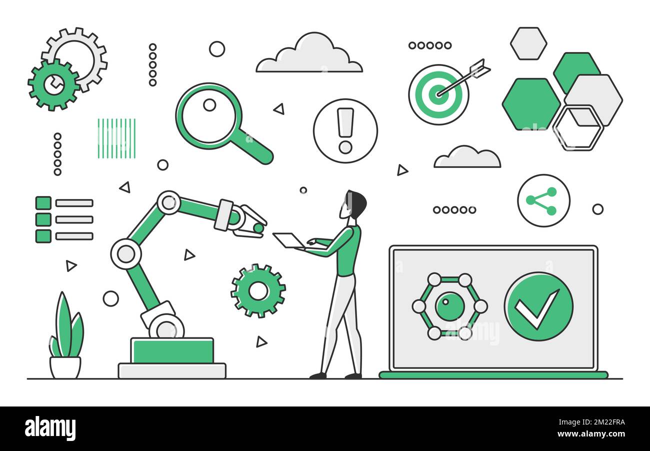 Robotic automation process. Productive and innovative new technology ...
