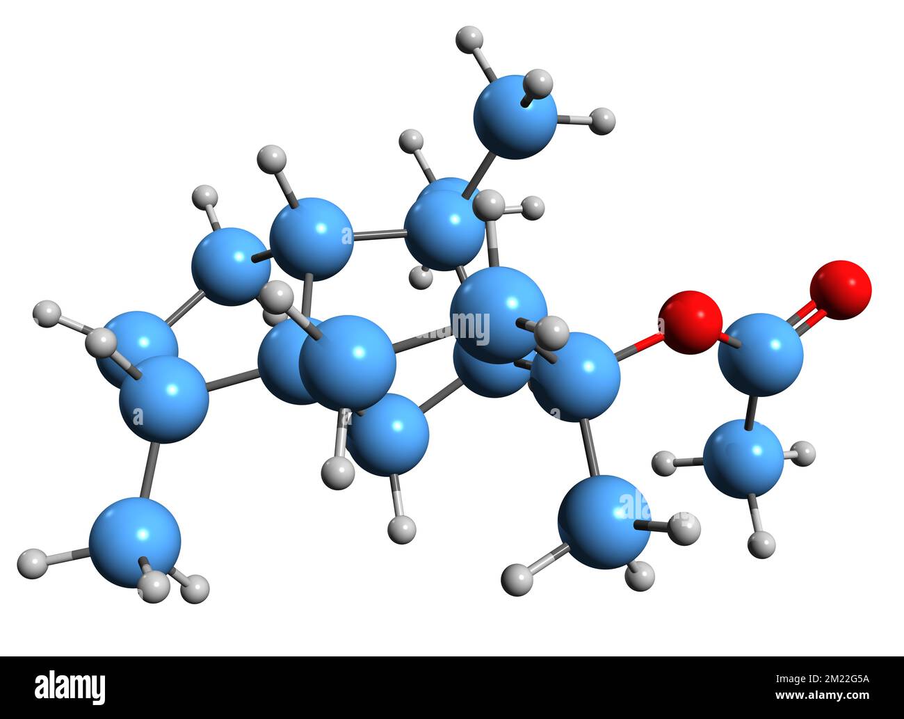 3D image of Cedryl acetate skeletal formula - molecular chemical structure of cedrane ...