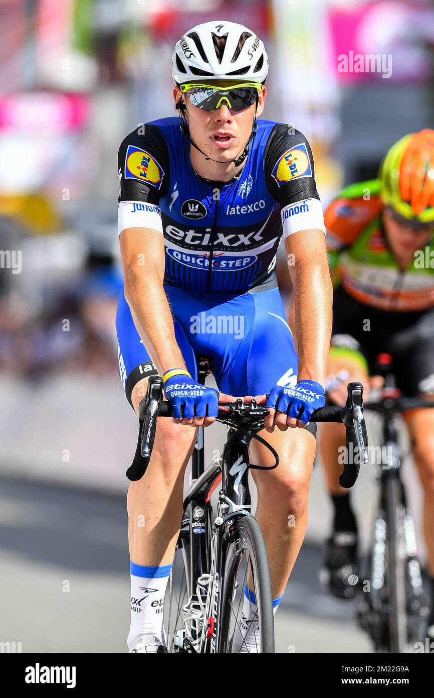 Spanish David de la Cruz of team Etixx - Quick-Step as he arrives the ...