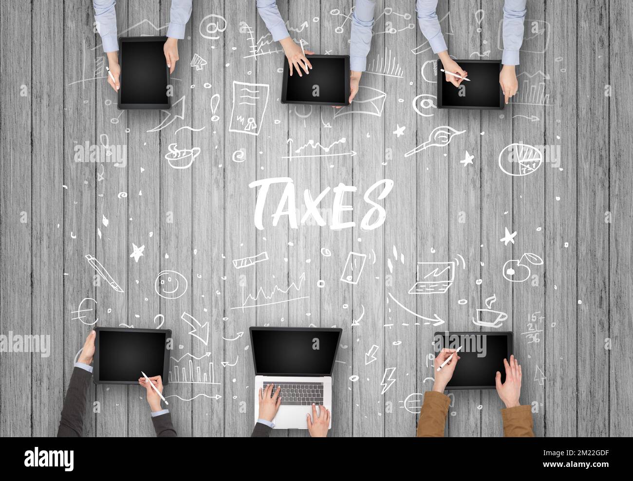 Group of business people working in office Stock Photo - Alamy