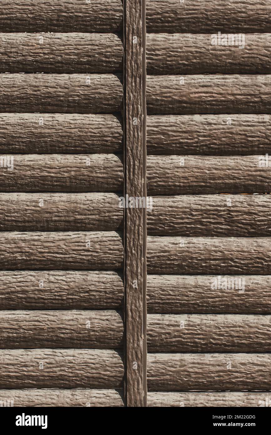 Brown Wooden Partition Wall Fence Modern Interior Logs Texture Board Background Plank Stock