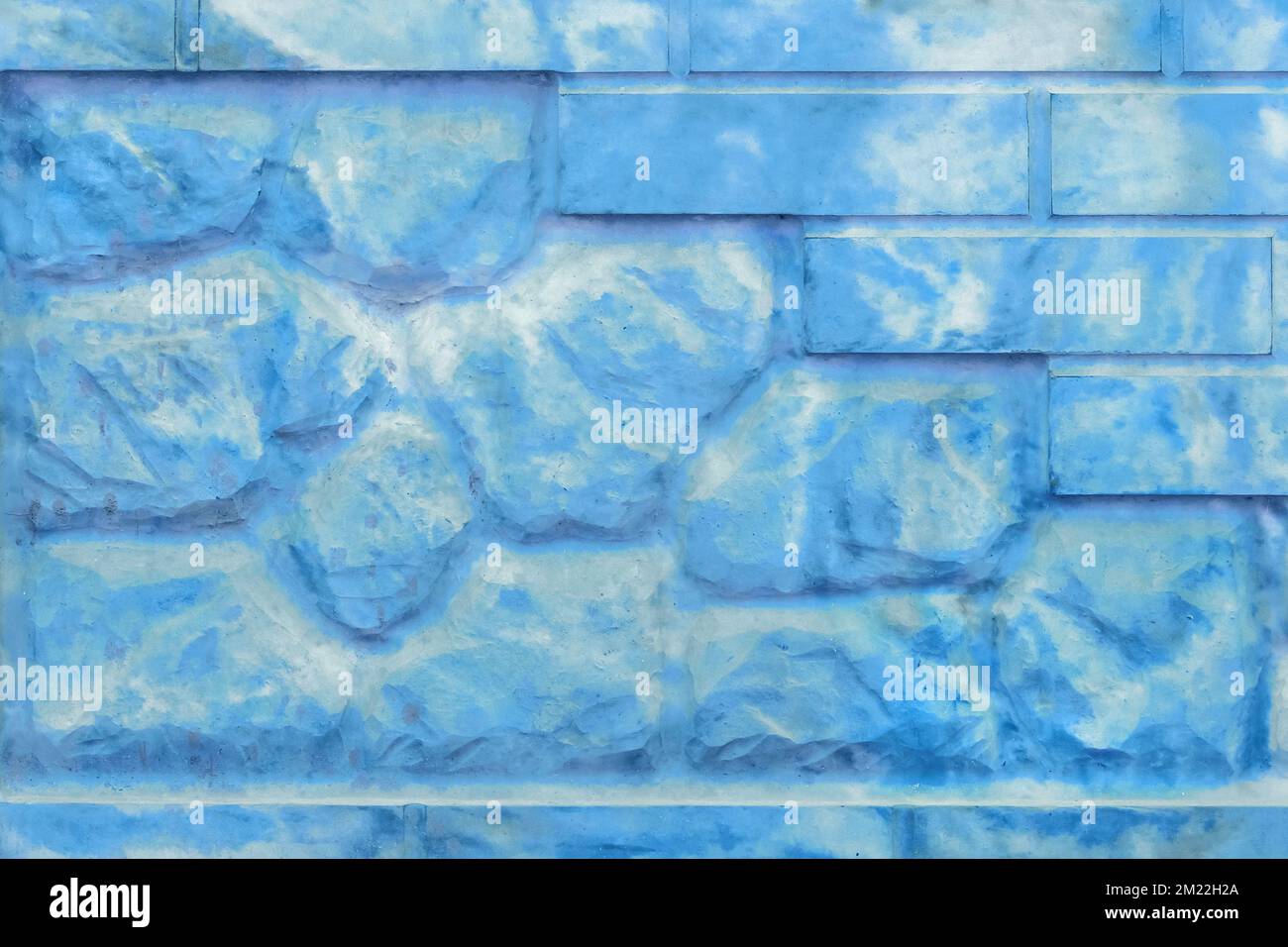 Decorative brick stone fence abstract blue spotted paint pattern modern ...