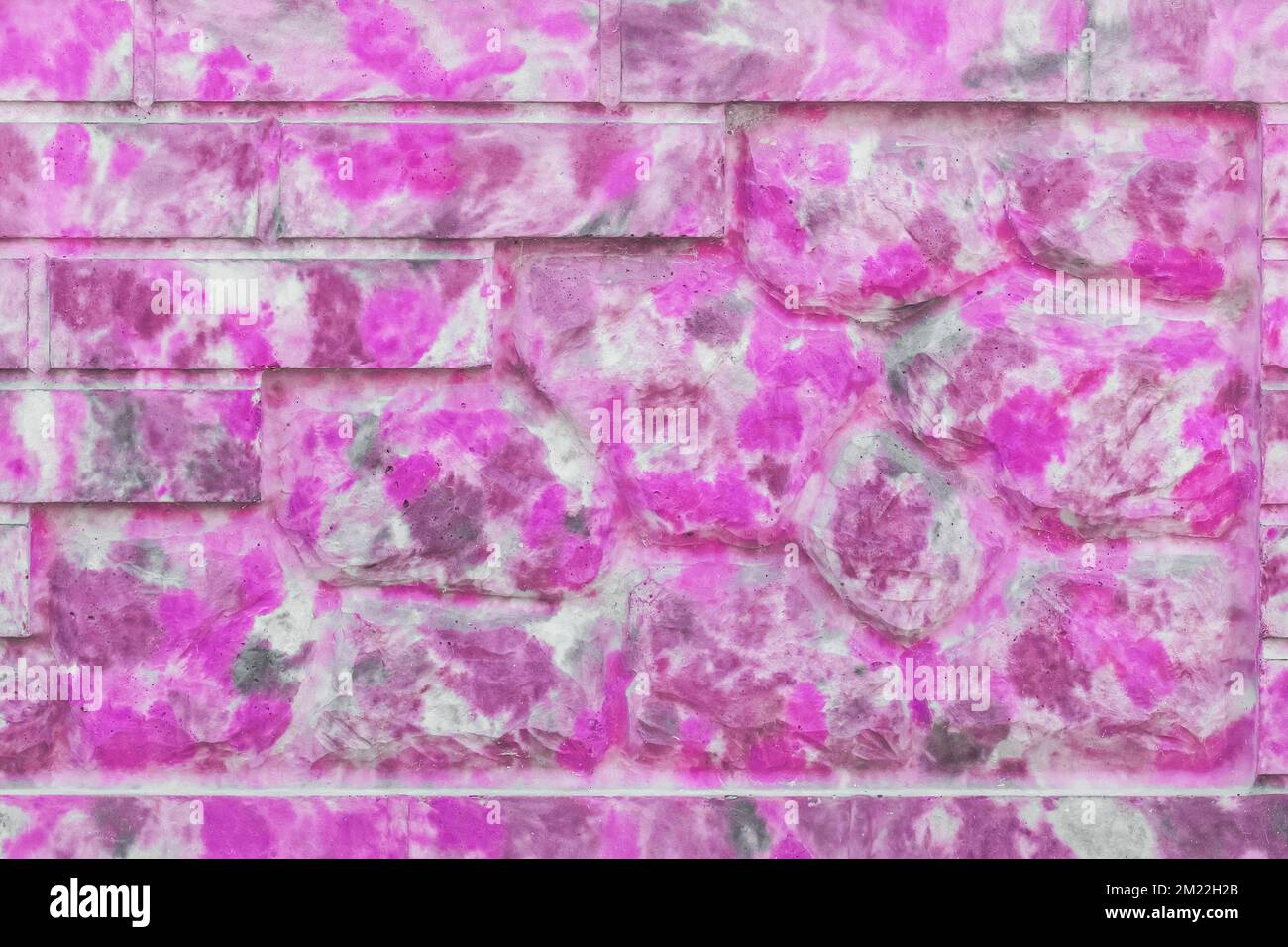 Decorative brick stone fence abstract purple pink spotted paint pattern ...