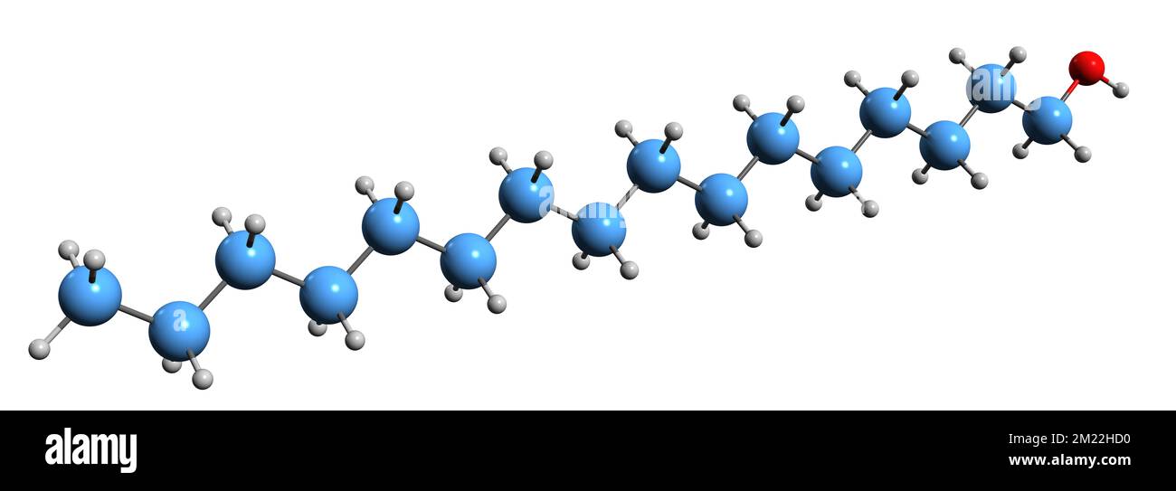 3D image of Cetyl alcohol skeletal formula - molecular chemical ...