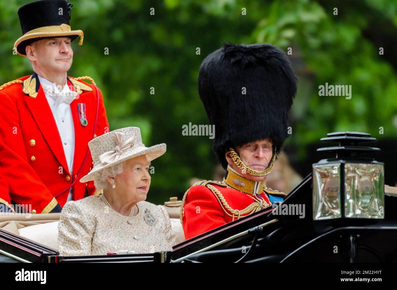 The Queen Elizabeth II with Prince Philip, Duke of Edinburgh, in a ...