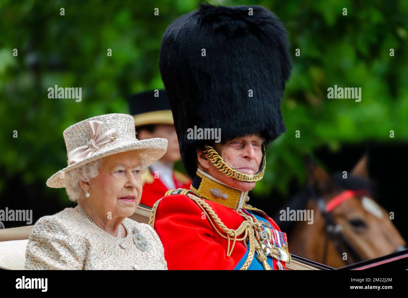The Queen Elizabeth II with Prince Philip, Duke of Edinburgh, in a ...