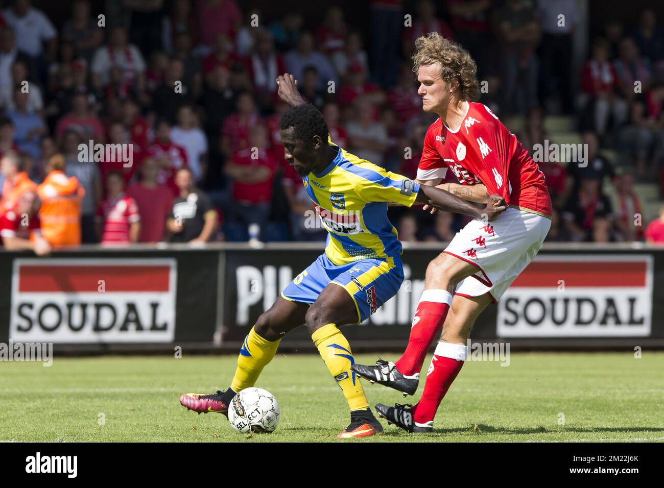 Westerlo's Silvere Ganvoula and Standard's Alexander Scholz pictured ...