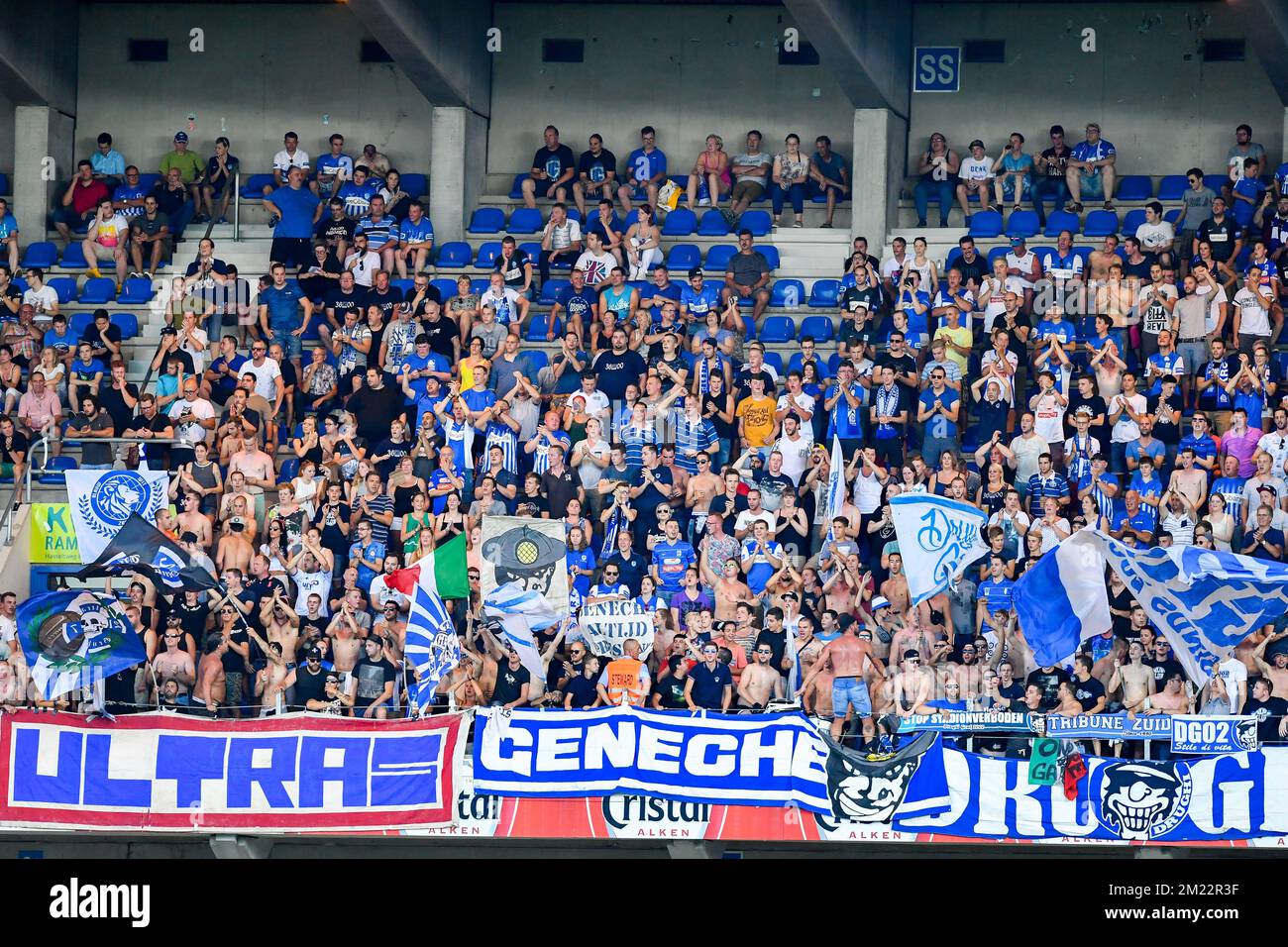 Genk's fans pictured during a match between Belgian first league team ...