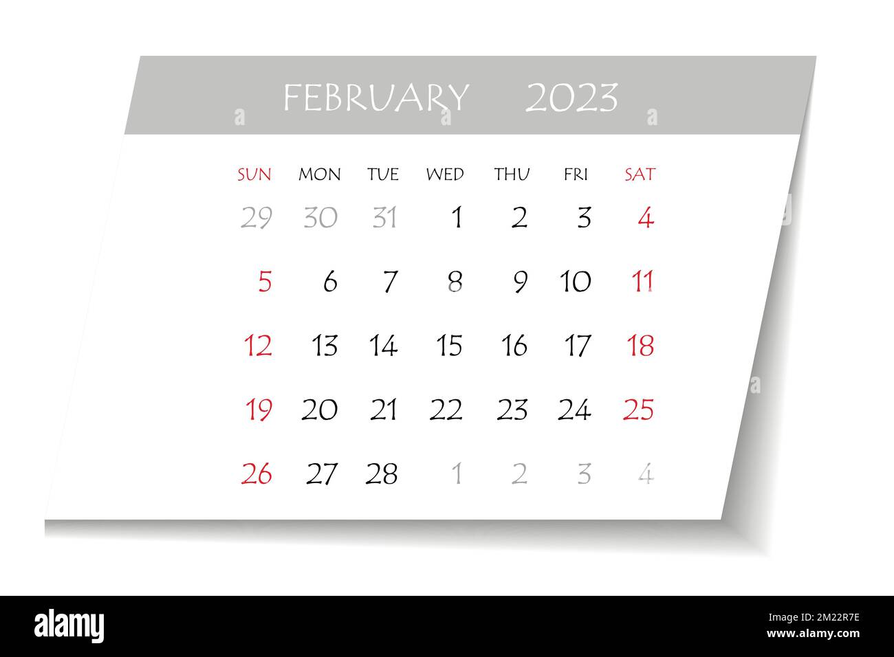 February 2023 calendar planner. Corporate week. Template layout, 12 ...