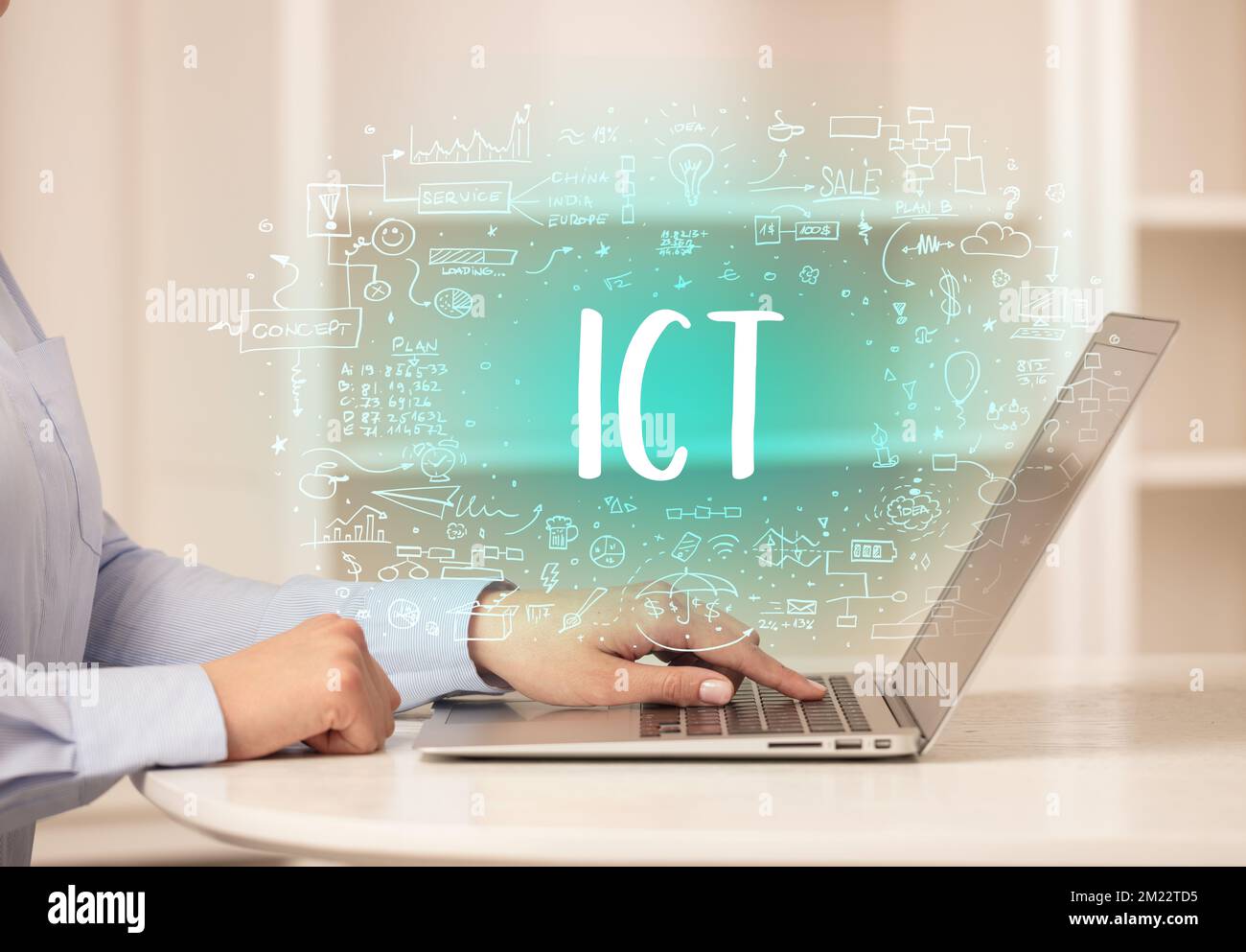 hand working on new modern computer Stock Photo - Alamy