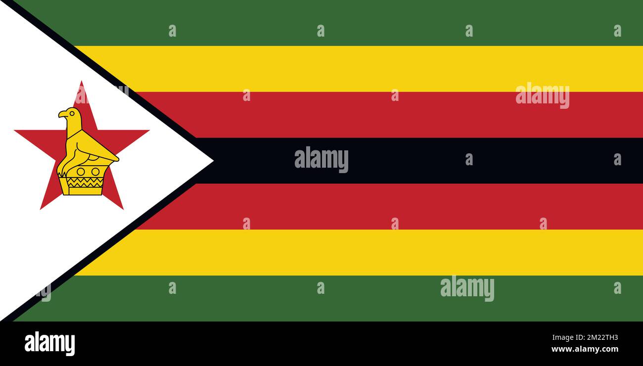 Flag of Zimbabwe. National symbol in official colors. Template icon ...
