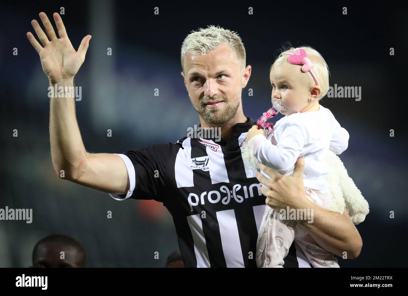 Charleroi's David Pollet and and his daughter Louna celebrate after ...