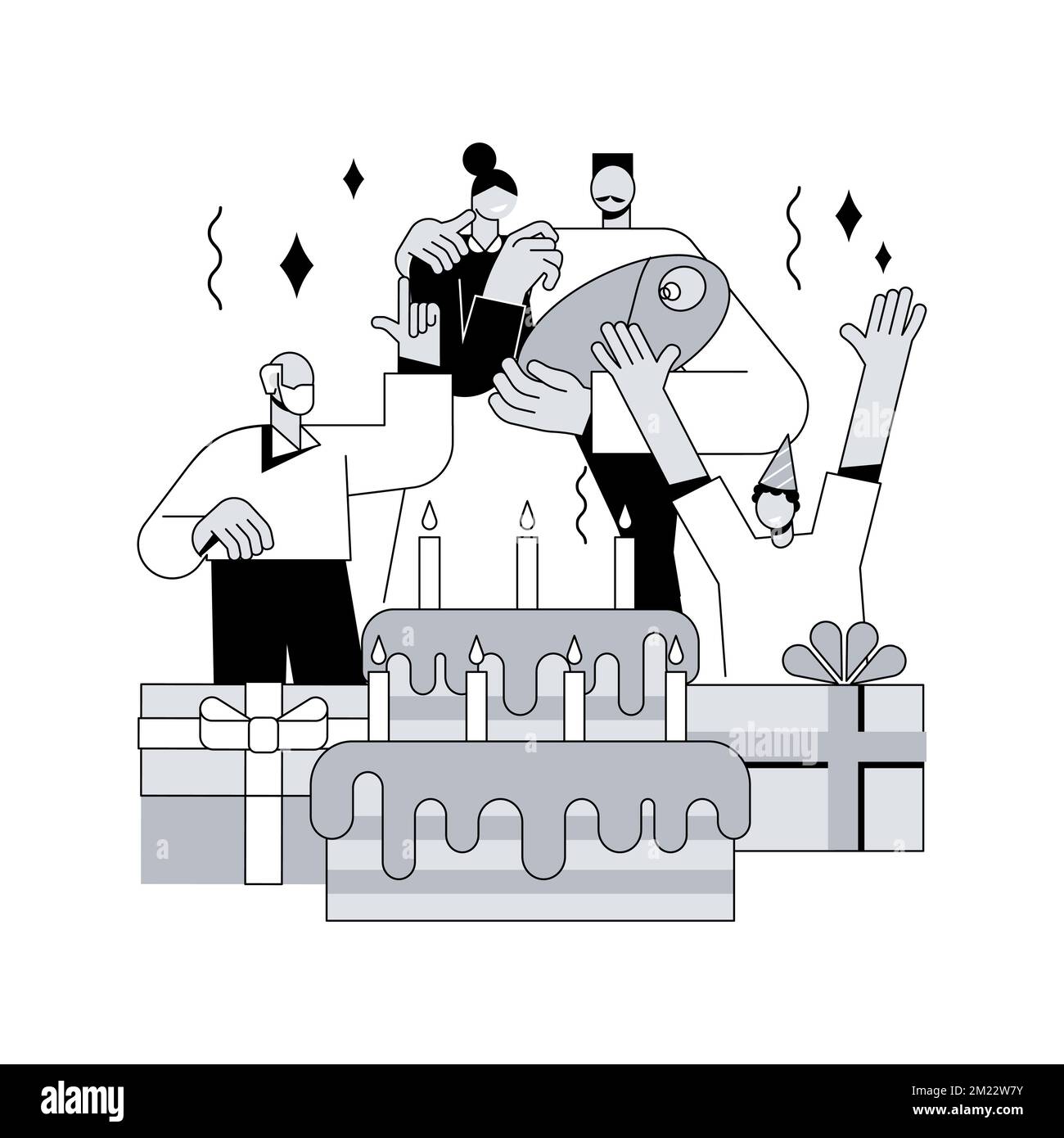 Family tradition abstract concept vector illustration. Family reunion ...