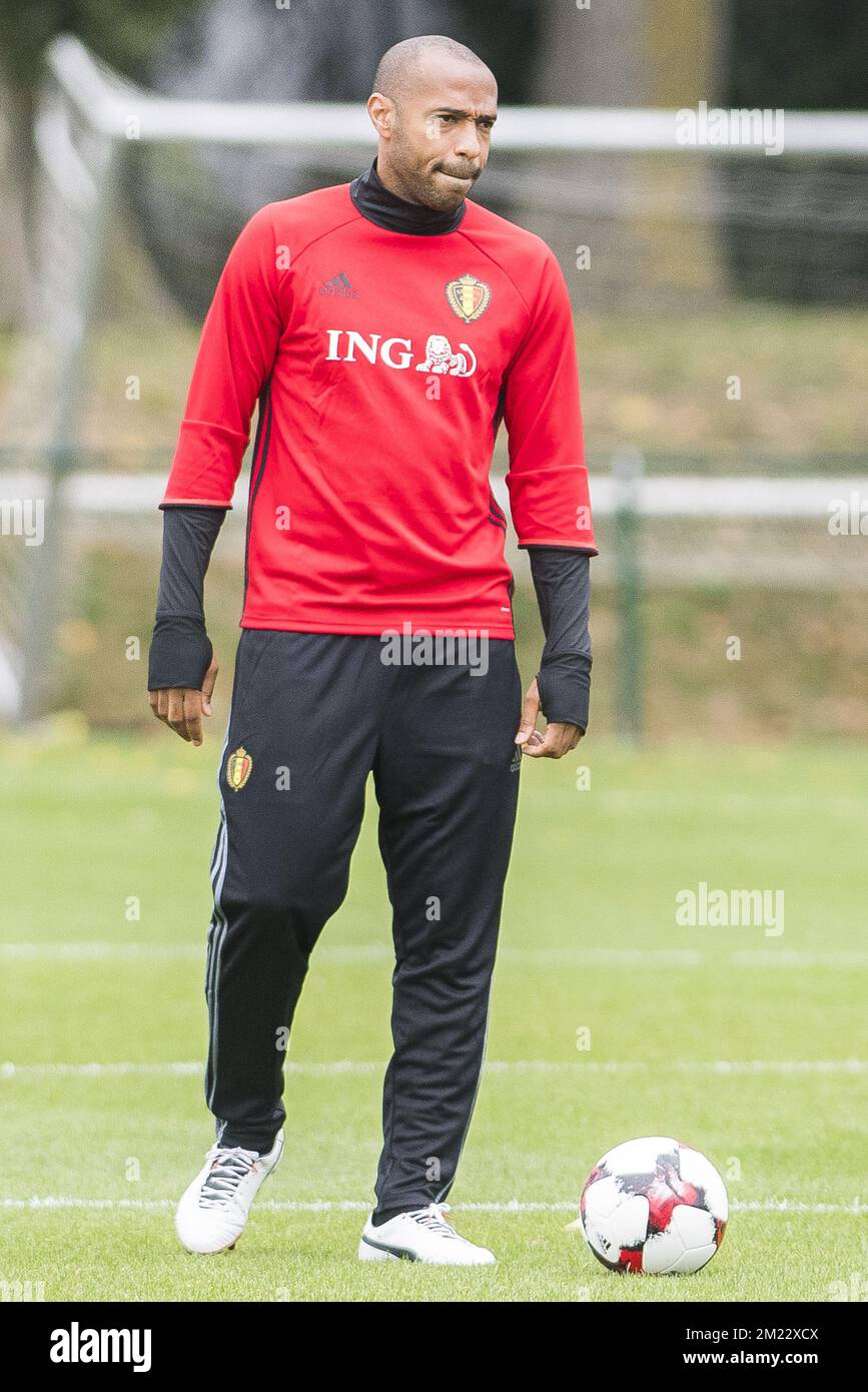 Belgium's assistant coach Thierry Henry pictured during a training of ...