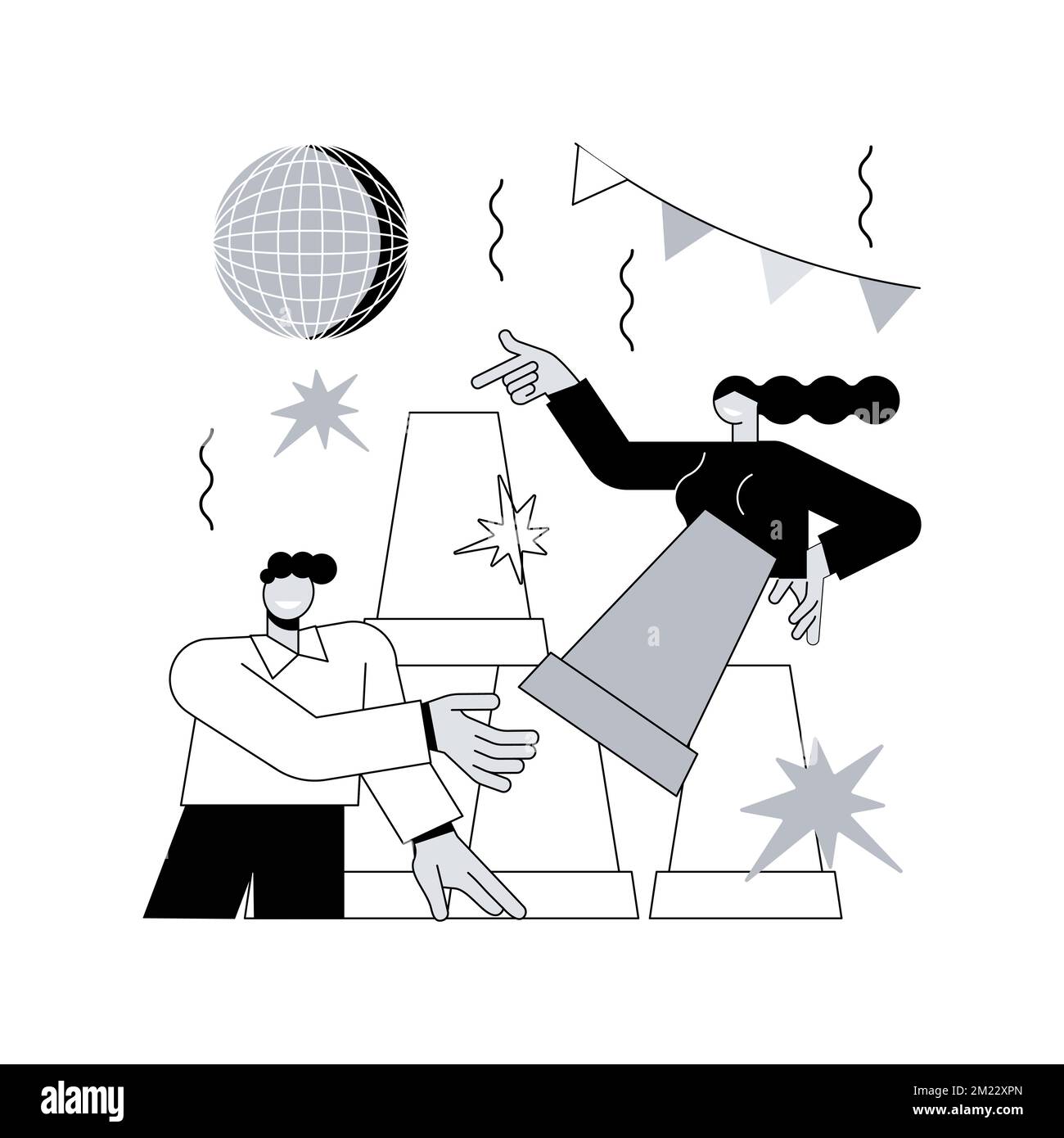 Party game abstract concept vector illustration. Party time, family fun ...