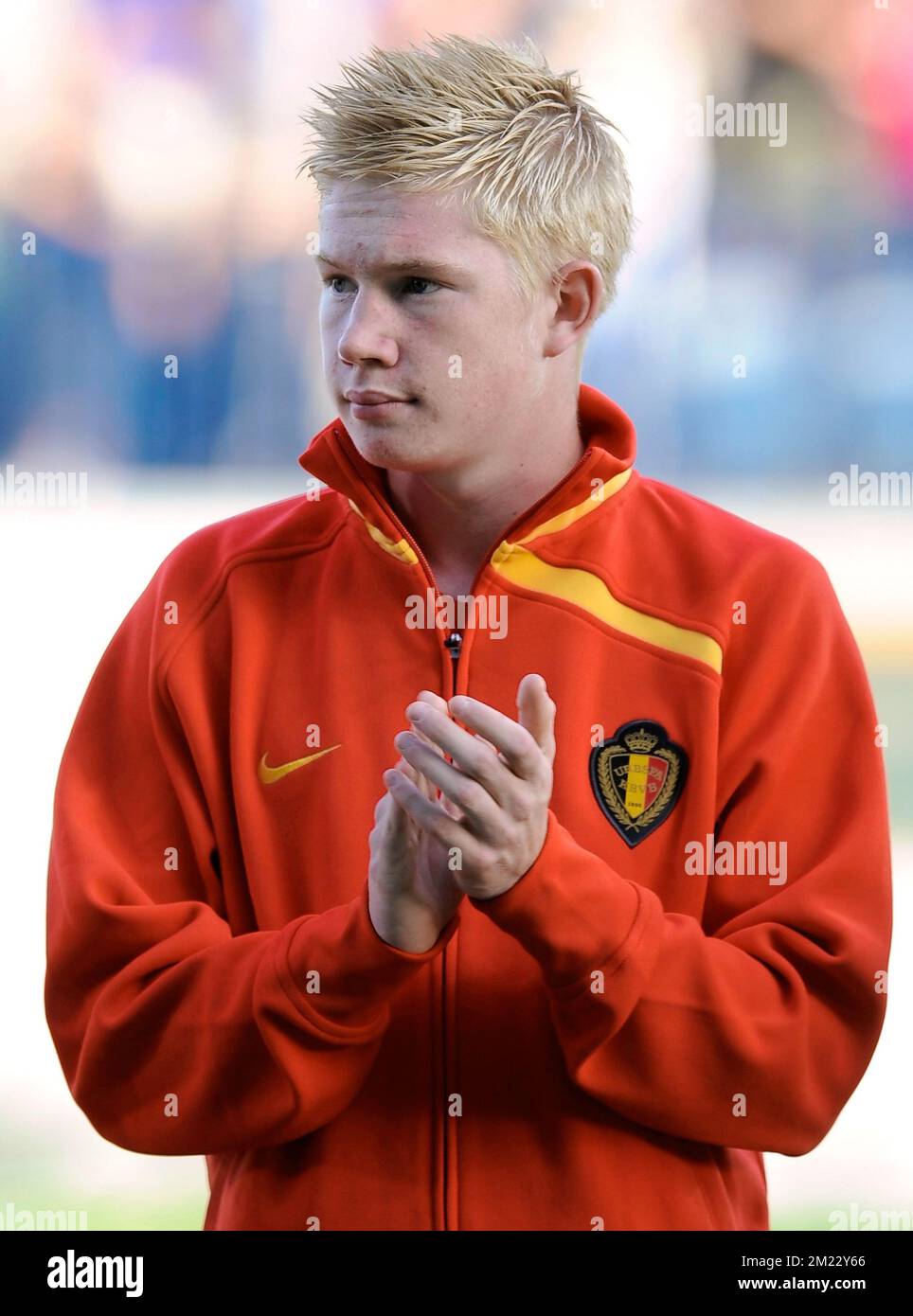 Belgium's Kevin De Bruyne pictured at the start of the friendly soccer ...