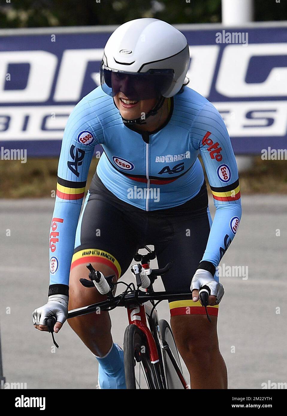 Belgian junior Brenda Goessens pictured in action during the women's ...