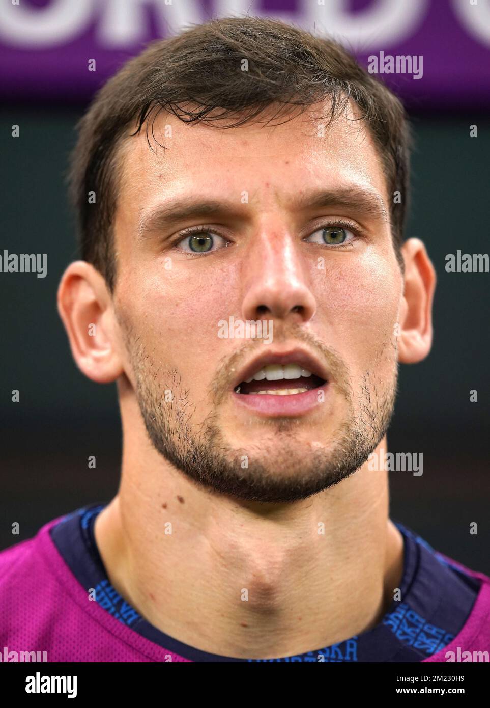 Croatia's Borna Barisic before the FIFA World Cup Semi-Final match at ...