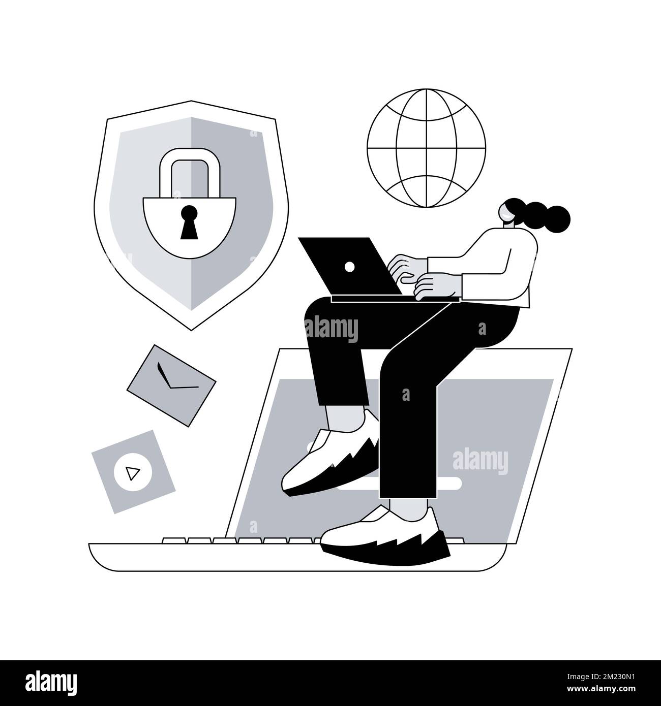 Digital ethics and privacy abstract concept vector illustration ...