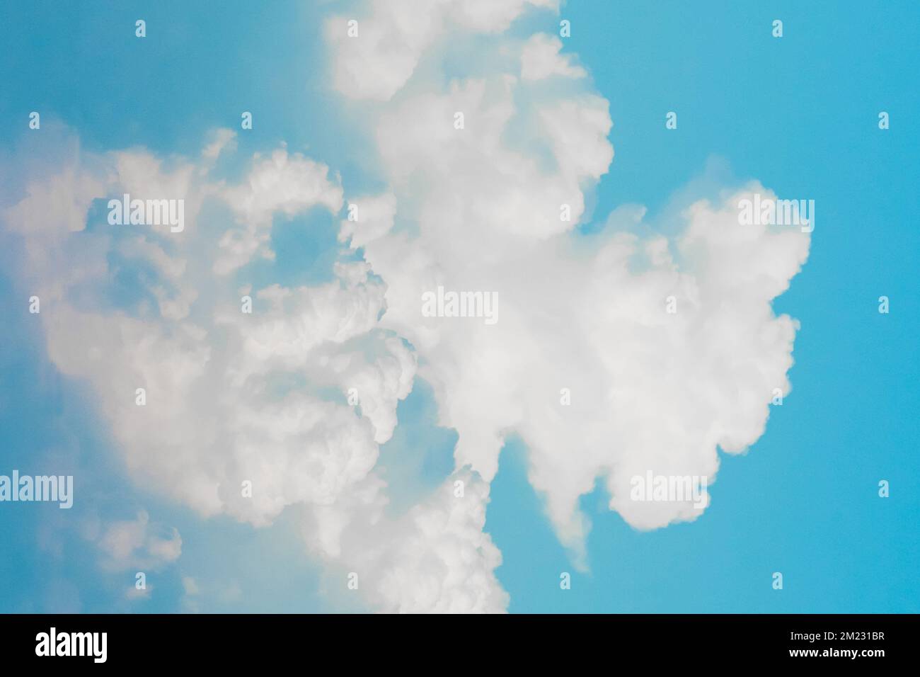 Large white cumulus clouds texture on blue sky freedom outdoor air ...
