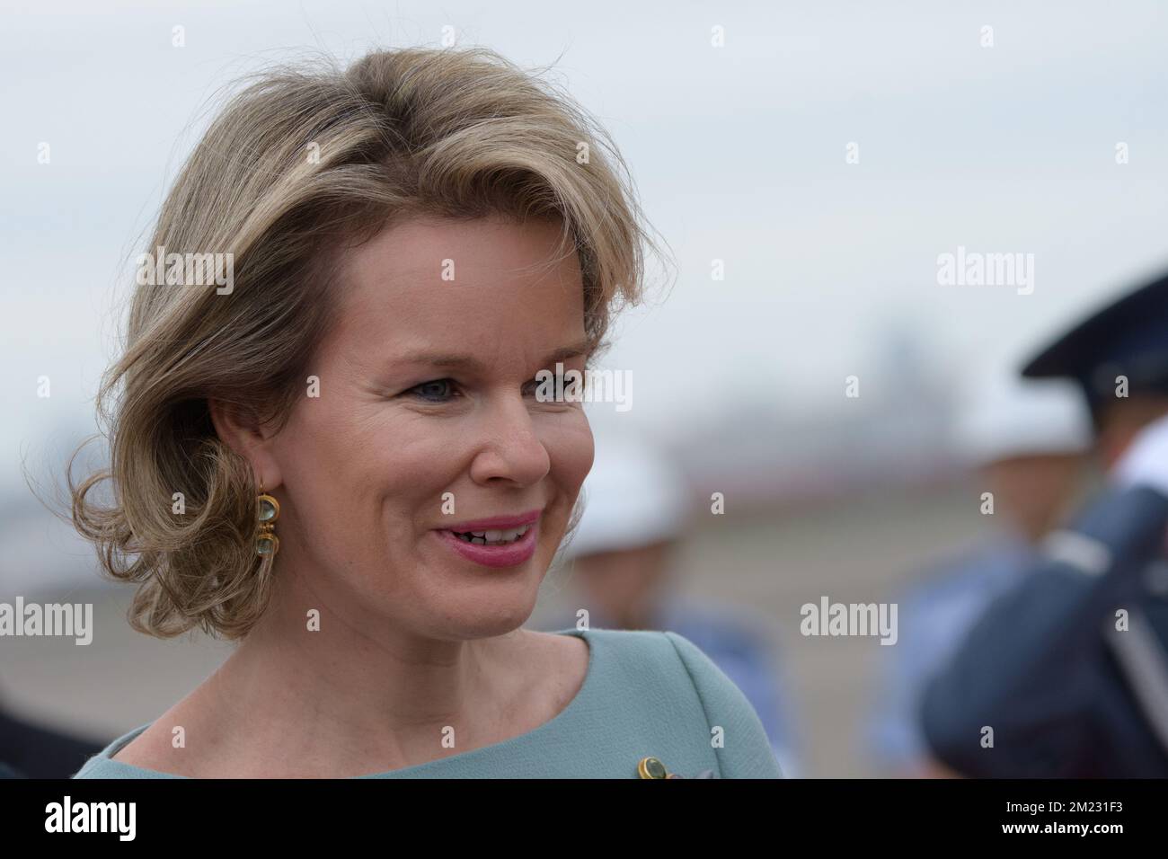 Queen Mathilde of Belgium pictured at the arrival of the Belgian Royals ...