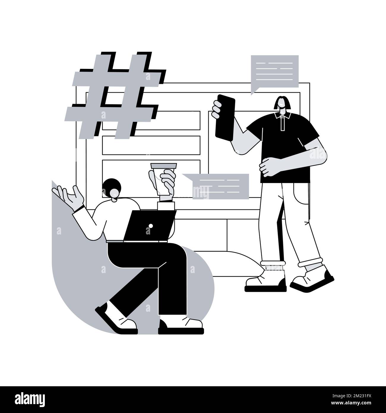 Microblog platform abstract concept vector illustration. Microblogging ...