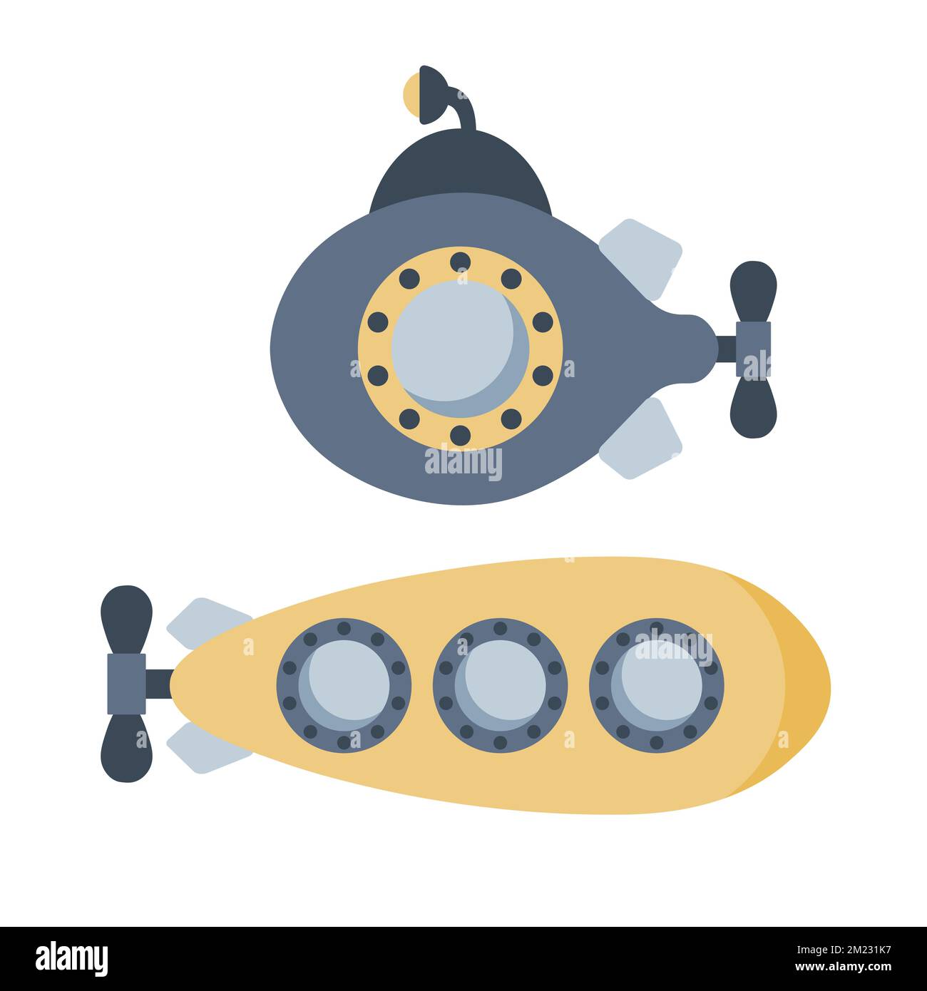 Submarine set cartoon vector Stock Vector Images - Alamy