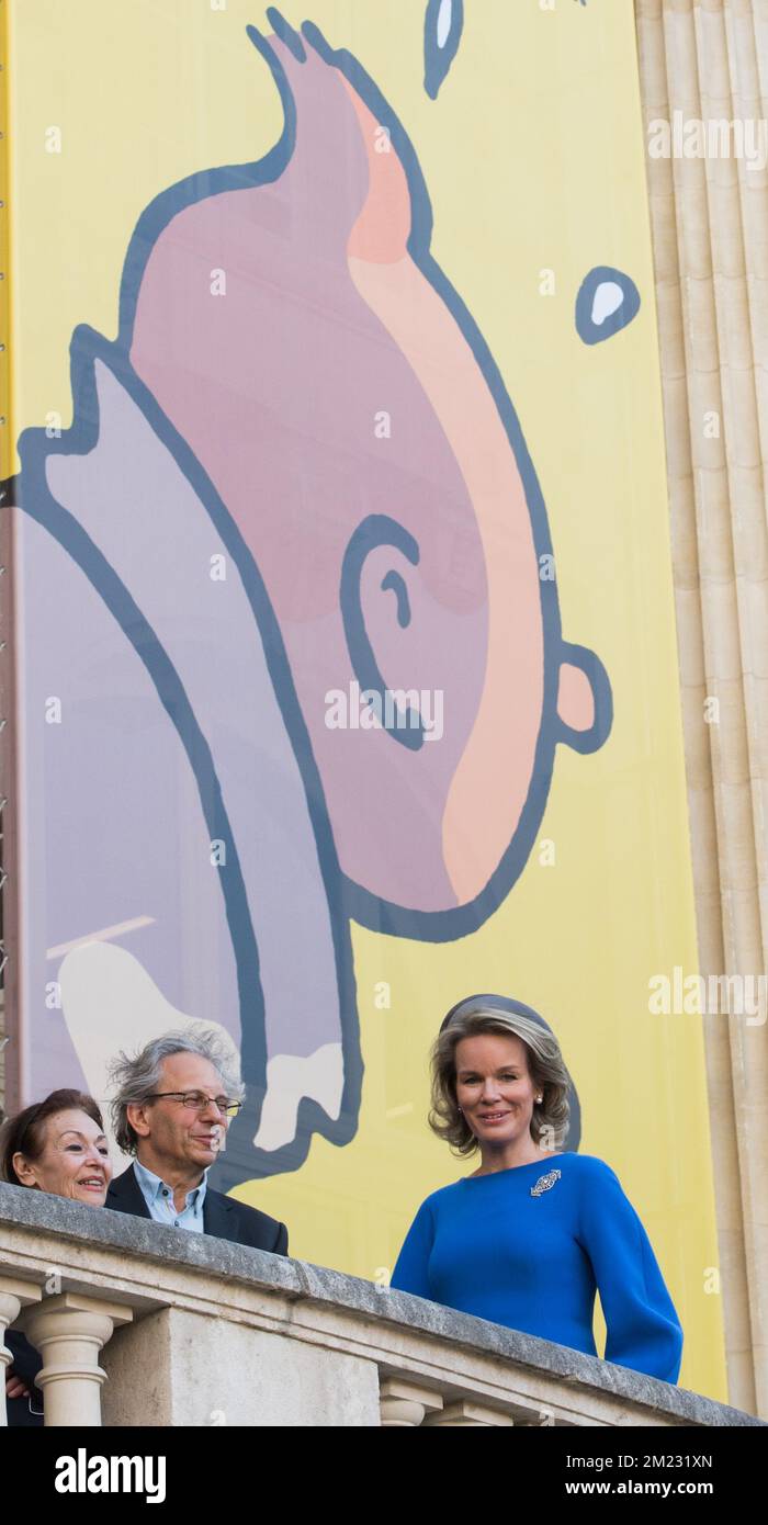 Fanny Rodwell (Herge's widow), Nick Rodwell and Queen Mathilde of ...