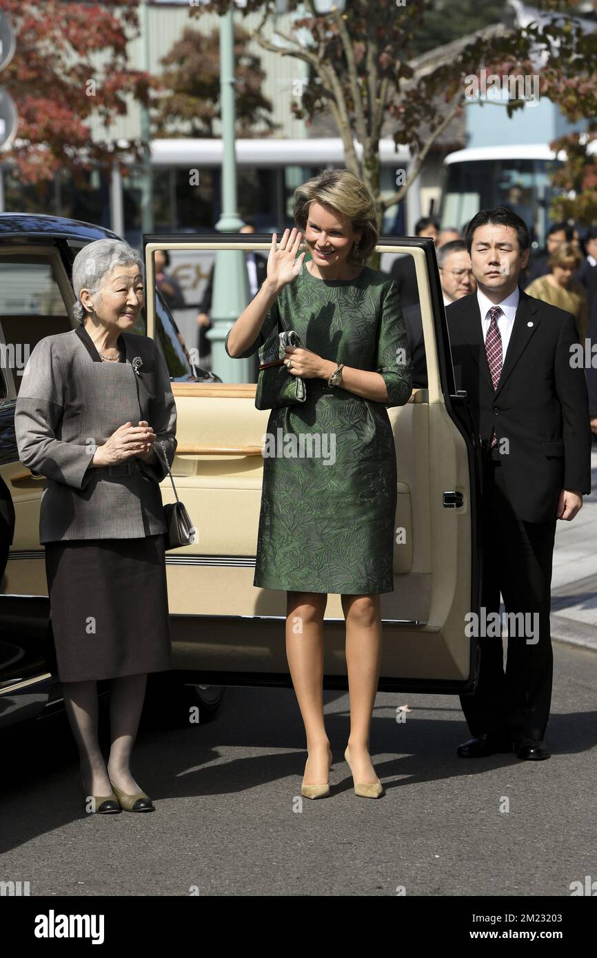 Japanese Empress Michiko and Queen Mathilde of Belgium pictured in Yuki ...
